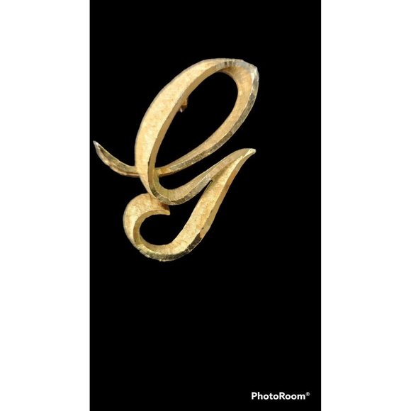 Mamselle | Jewelry | Vintage Brushed Goldtone Initial Script G Pin ...